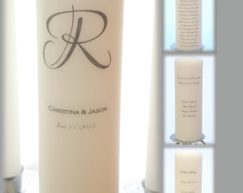 Personalized Unity Candle Set With Monogram and Memorial | Etsy