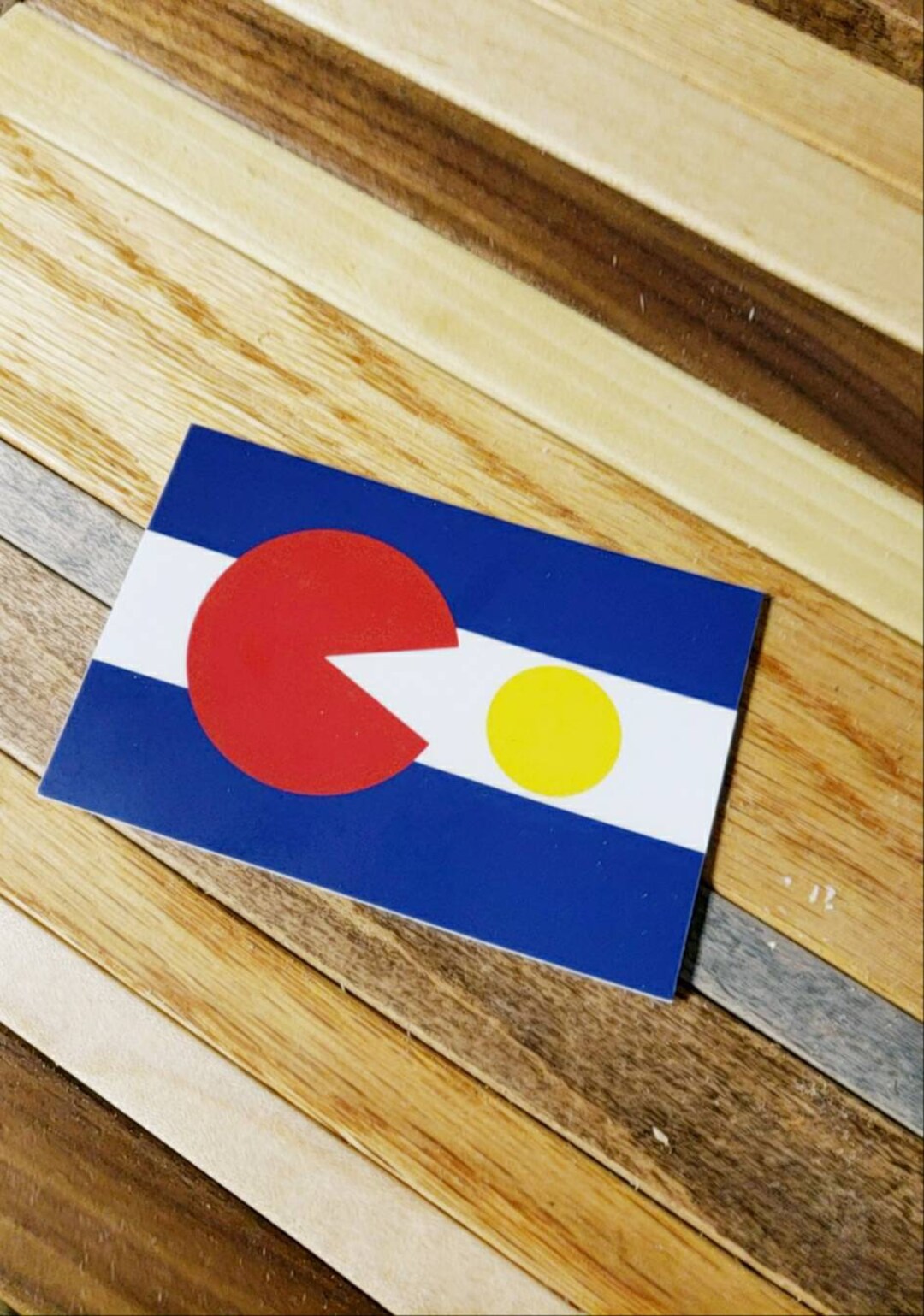 Colorado State Flag!!! Pacman Sticker!!! - Etsy