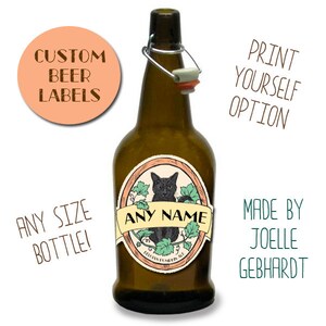 Custom Bottle Labels- Design and Illustration Included- Print Yourself ...