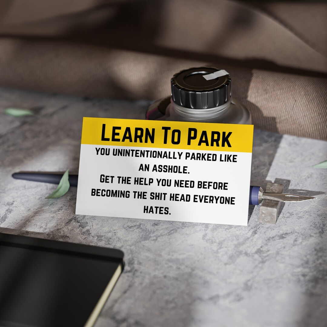 Parking Cards Pick up Card Parking Like and Asshole Cards - Etsy