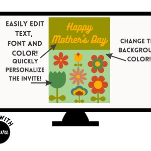 Editable Mother's Day Card, Canva Printable Digital Mother's Day ...