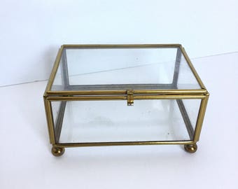 Glass brass box | Etsy