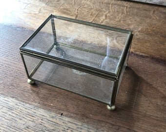 Brass and Glass Box - Etsy