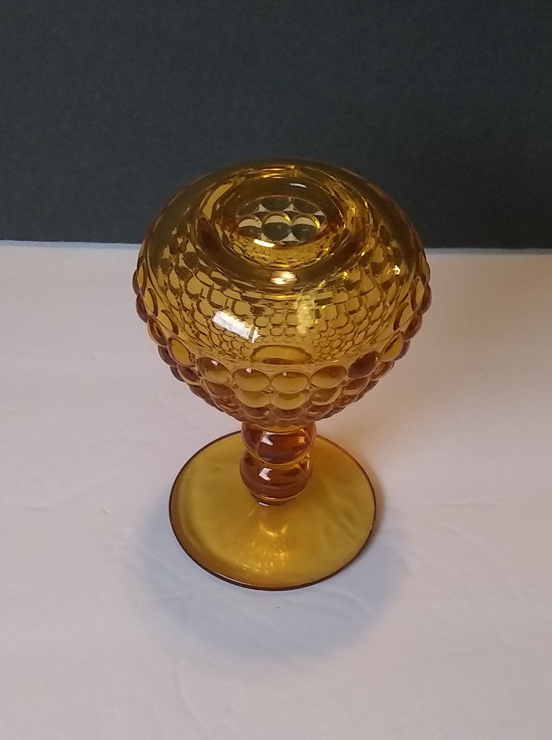 Vintage Viking Amber Ancestral Ivy Ball Vase 1950s EAPG RARE FIND - Etsy
