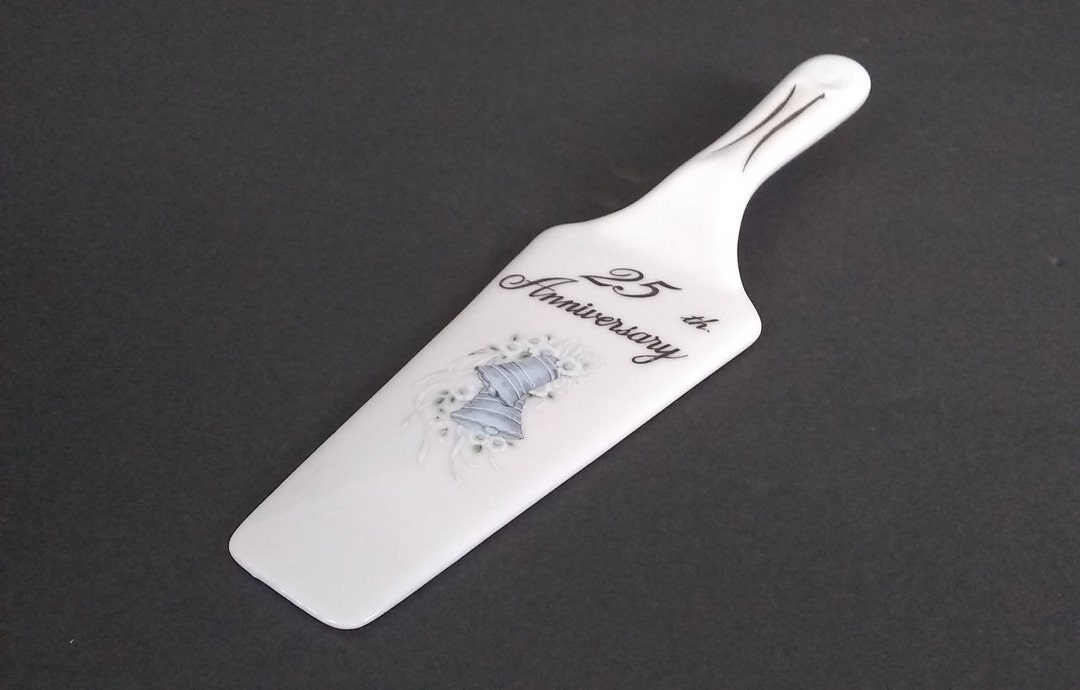 Vintage Ceramic Cake Server 25th Anniversary Cake Server - Etsy