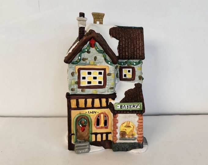 Vintage Holiday Expressions Porcelain Bakery Inn Lighted Bakery / Inn ...