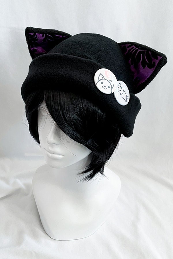 Cat Kitty Fleece Hat Anime Cosplay Cute Elegant Damask | Etsy