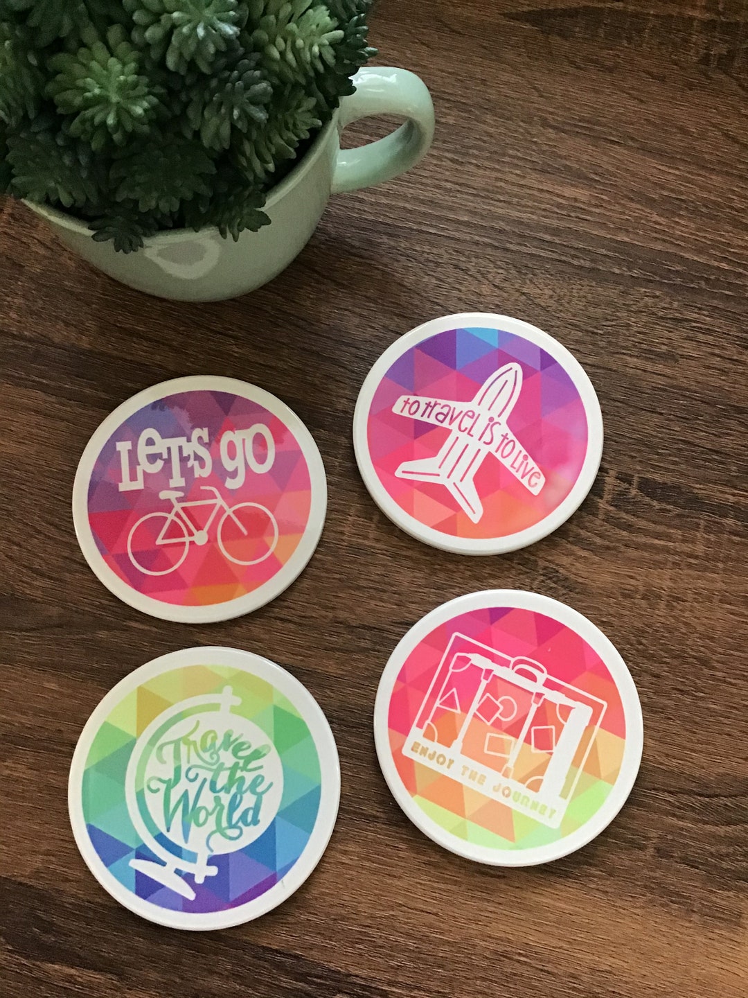 Travel Coasters Ceramic Coasters Home Decor Travel - Etsy