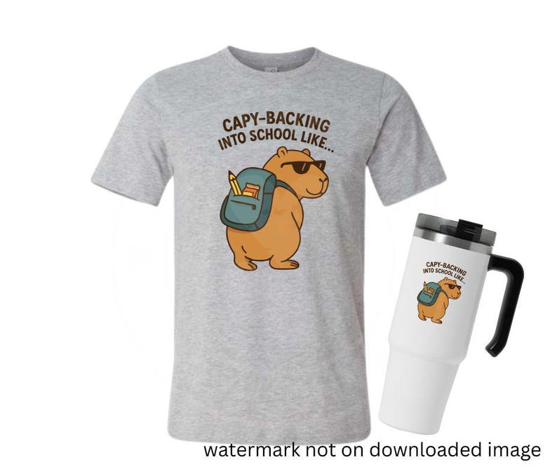 Capybara Back to School PNG | Cute Funny Capybara With Sunglasses ...