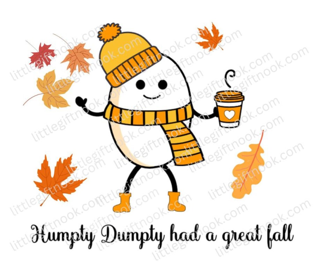 Humpty Dumpty Great Fall Autumn for Dtf or Download Image PNG - Etsy