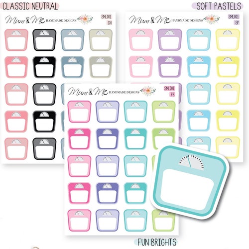 Scales Planner Stickers Weight Loss Stickers Weight Tracker | Etsy