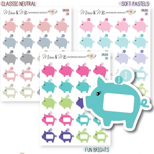 Savings Stickers Savings Tracker Planner Stickers Piggy Bank | Etsy ...