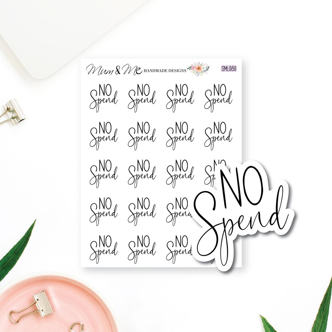 No Spend Planner Stickers, Budget Stickers, No Spend Budget Stickers ...