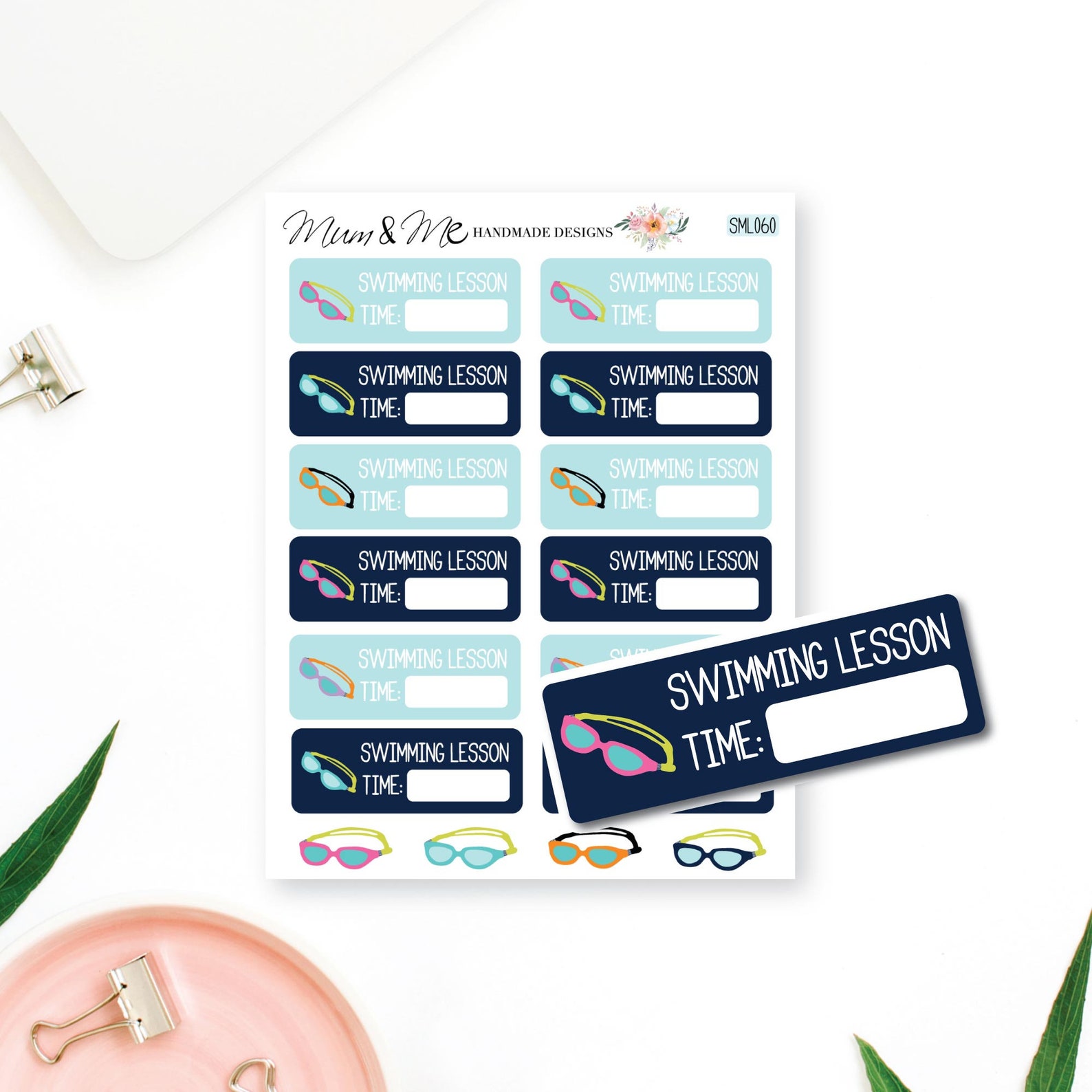 Swimming Lesson Planner Stickers Swimming Stickers Erin - Etsy Australia