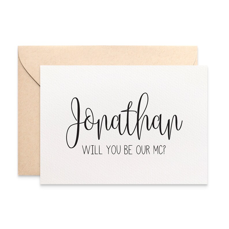 Will You Be Our MC Card Personalised MC Card Custom Wedding - Etsy ...