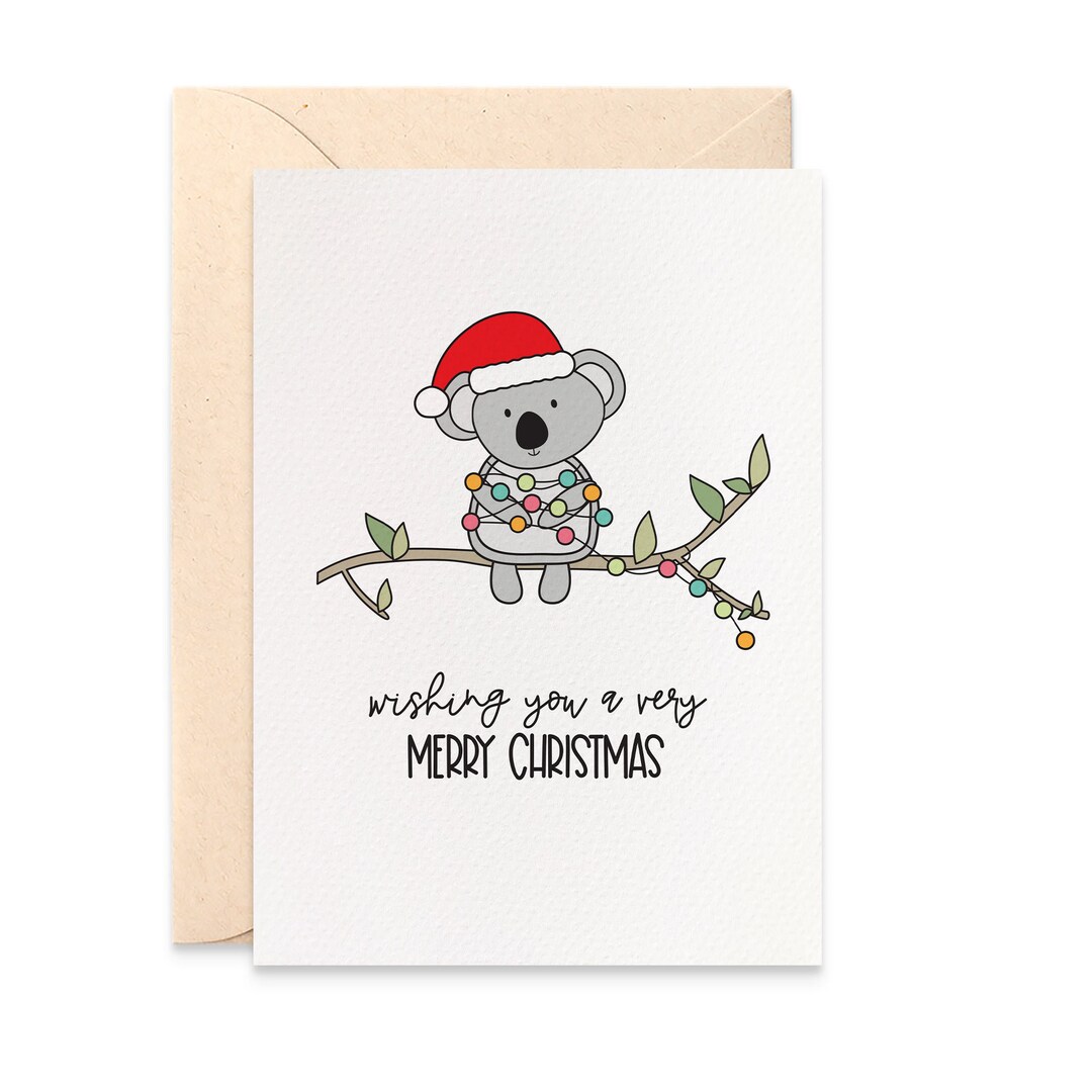 Australian Koala Christmas Card, Australian Christmas Card, Koala Card ...