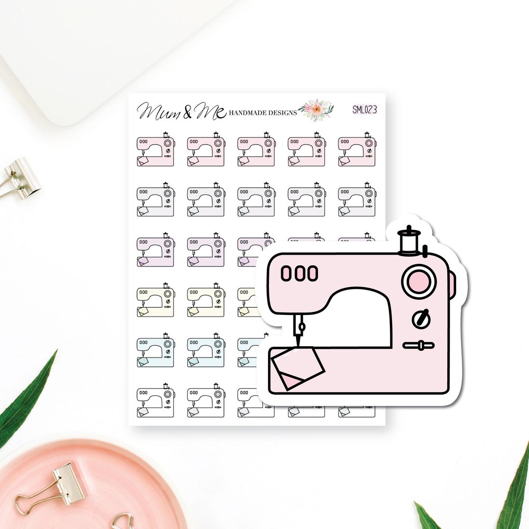 Sewing Machine Planner Stickers, Sewing Stickers, Erin Condren Planner ...