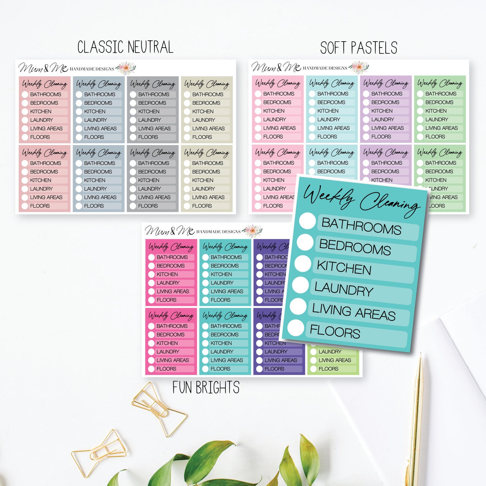 Weekly Cleaning Planner Stickers Cleaning Checklist Cleaning - Etsy UK