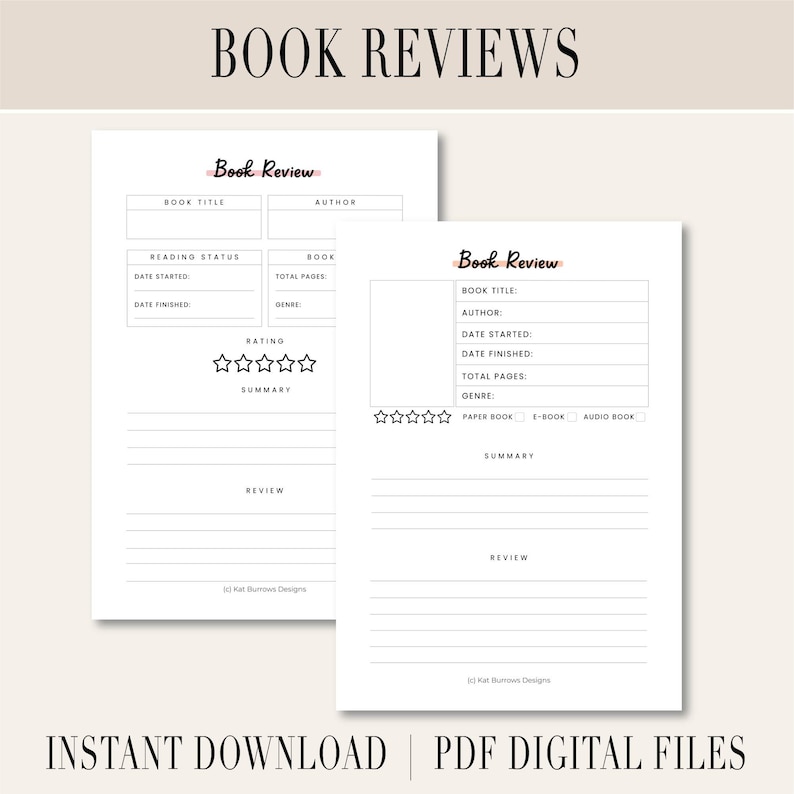 Book Tracker Printable Bundle, Reading Planner PDF, Book Journal 27 ...
