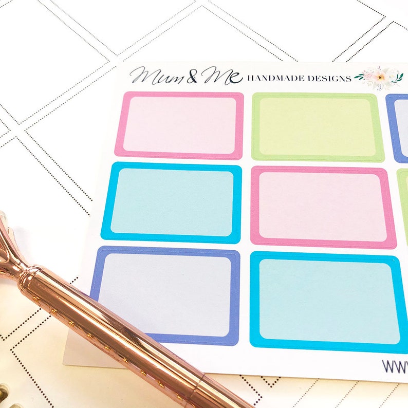 Half Boxes Planner Stickers Half Boxes Stickers Functional | Etsy