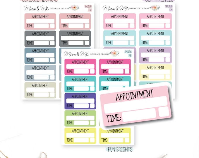 Appointment Planner Stickers, Appointment Stickers, Meeting Stickers ...