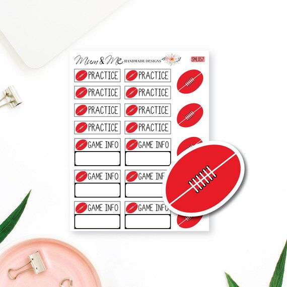 AFL Planner Stickers Football Stickers AFL Practice | Etsy