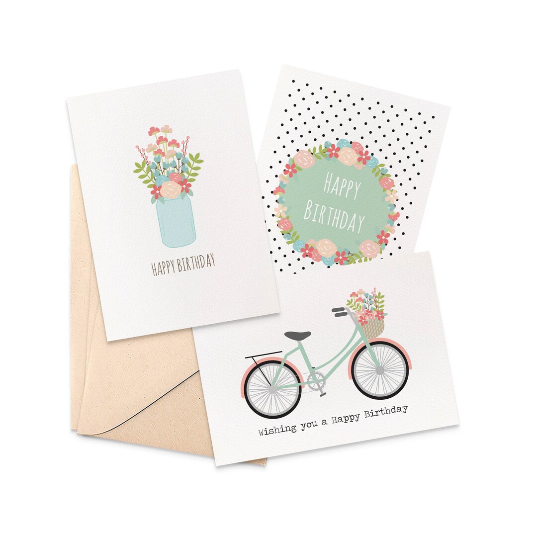 Women's Birthday Card Pack, Set of 3 Cards, Cards for Females, Cards ...