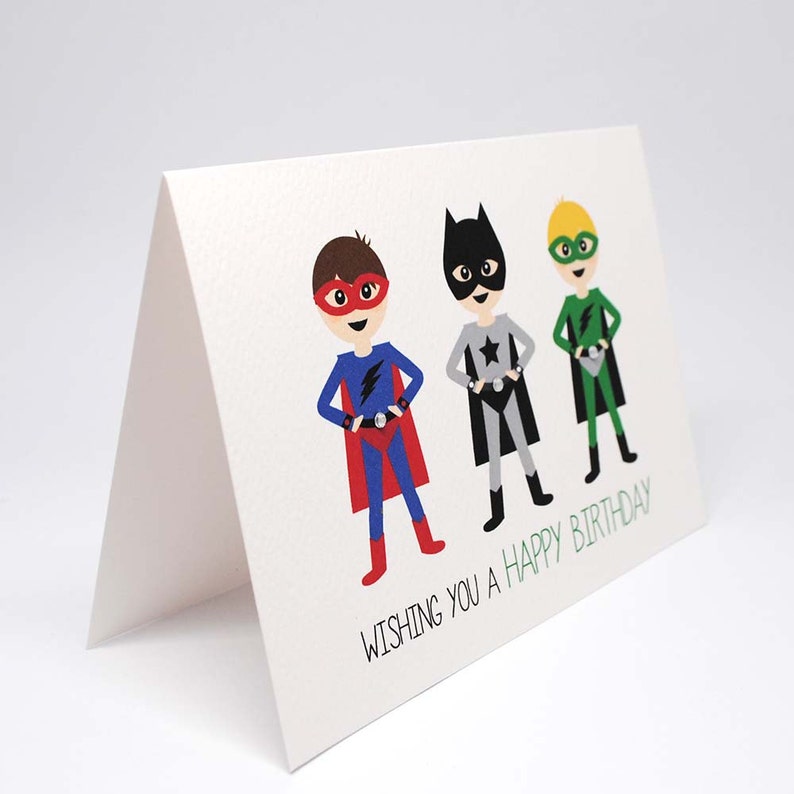Birthday Card Boy Superheroes Birthday Card Superhero - Etsy Australia