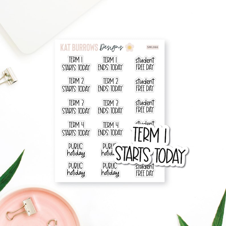 School Term Start and Ends Planner Stickers, School Stickers, School ...