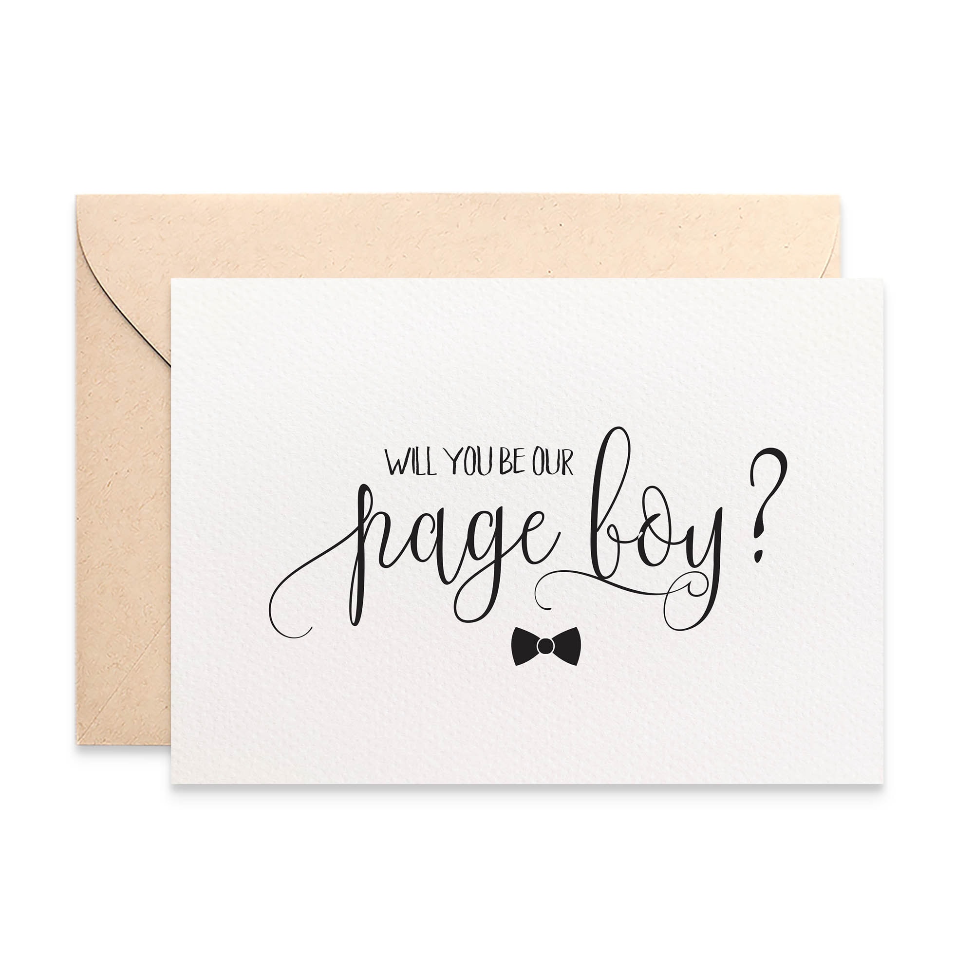 Will You Be My Page Boy Card Wedding Card Script Font Bow | Etsy Australia