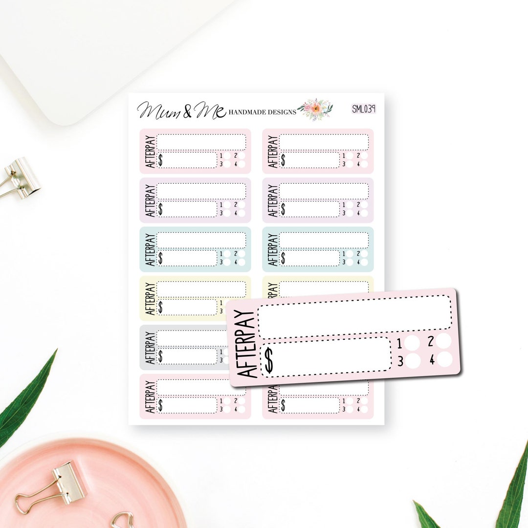 Afterpay Planner Stickers, Afterpay Stickers, Bill Tracker Stickers ...