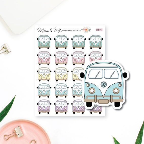Kombi Van Planner Stickers Kombi Stickers Erin Condren | Etsy