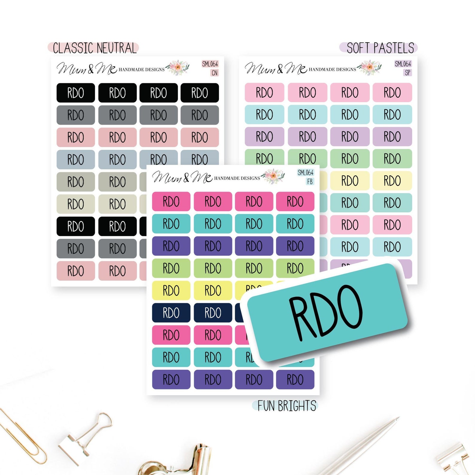 RDO Stickers RDO Planner Stickers Rostered Day off Stickers | Etsy