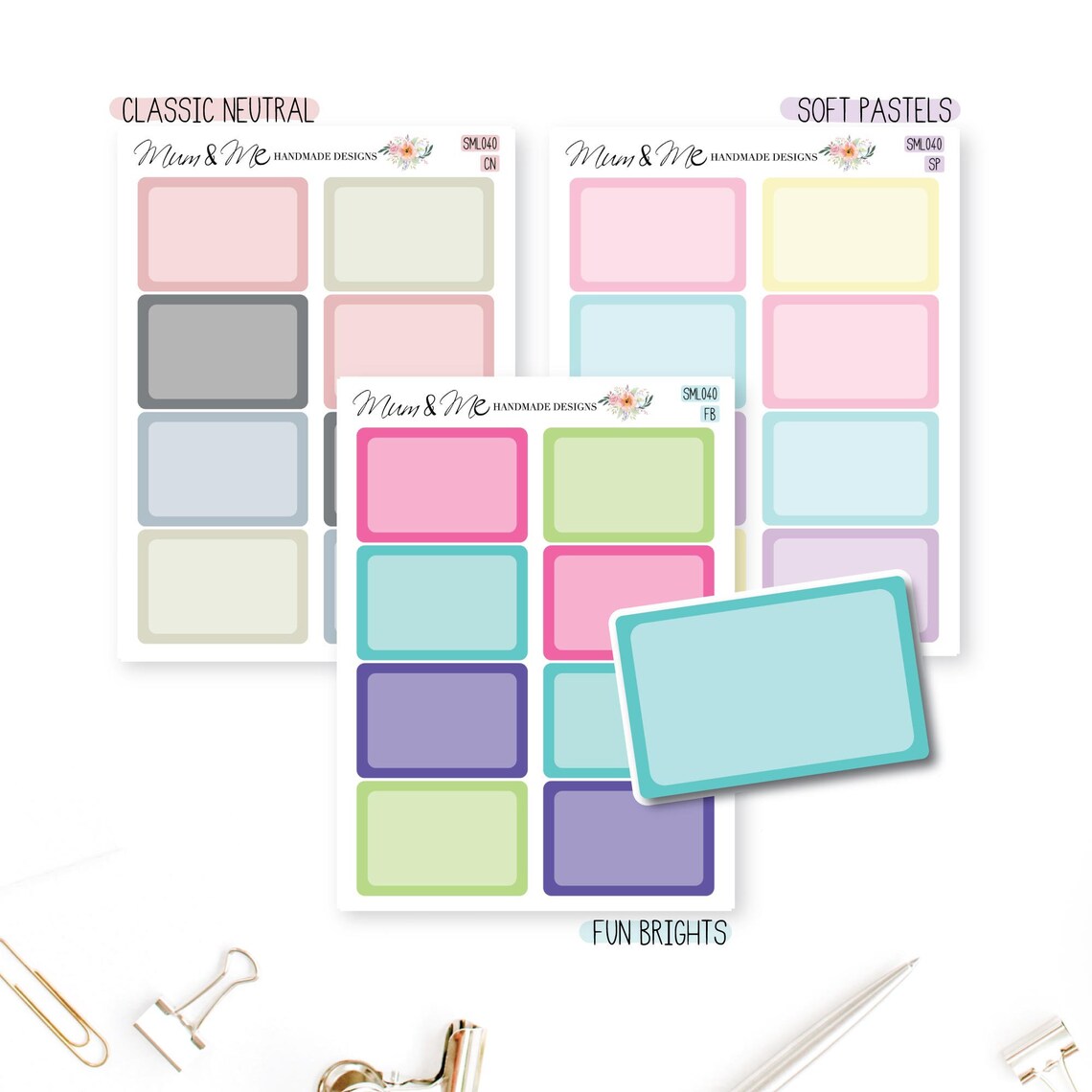 Half Boxes Planner Stickers Half Boxes Stickers Functional - Etsy Australia