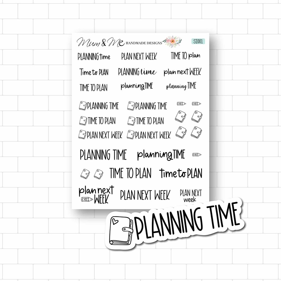 Script Icon Planner Stickers, Icon Planning Time Stickers, Planning ...