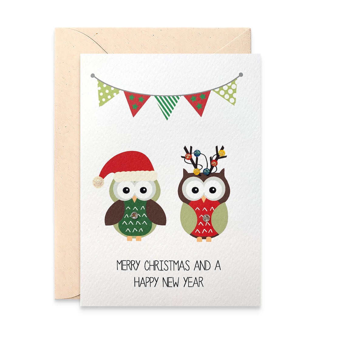 Christmas Card Christmas Owls Card Merry Christmas Card - Etsy