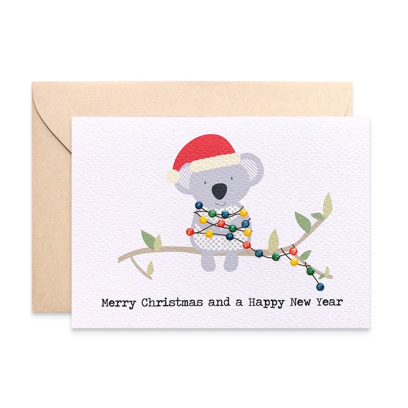 Christmas Card Australia Australian Christmas Card Koala - Etsy Australia