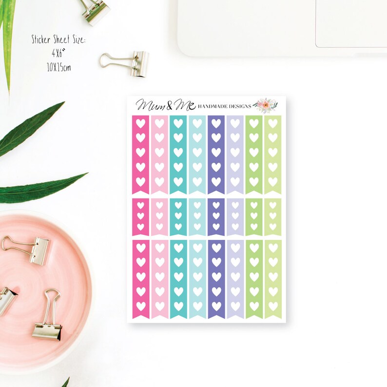 Heart Checklist Planner Stickers Mini Heart Checklist | Etsy