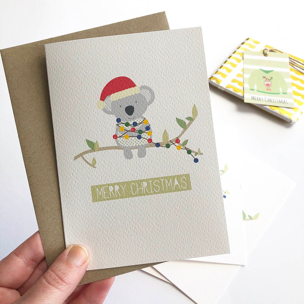 Australian Christmas Card Pack, Aussie Christmas Cards, Set of 5 Cards ...