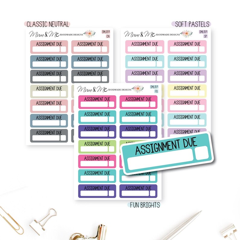 Assignment Due Planner Stickers Assignment Stickers - Etsy Australia
