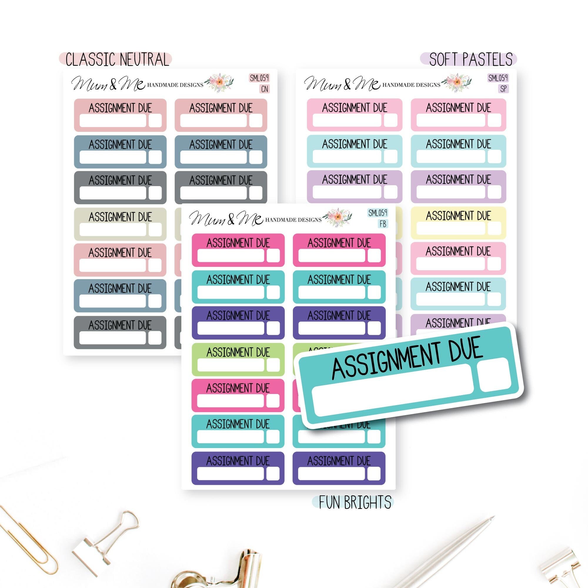 Assignment Due Planner Stickers Assignment Stickers - Etsy Australia