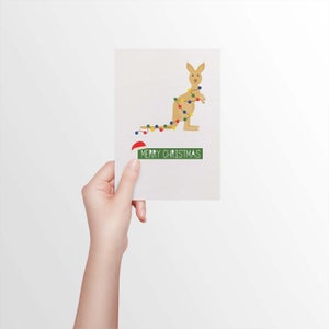 Australian Christmas Cards, Kangaroo Cards, Set of 5 Christmas Card ...