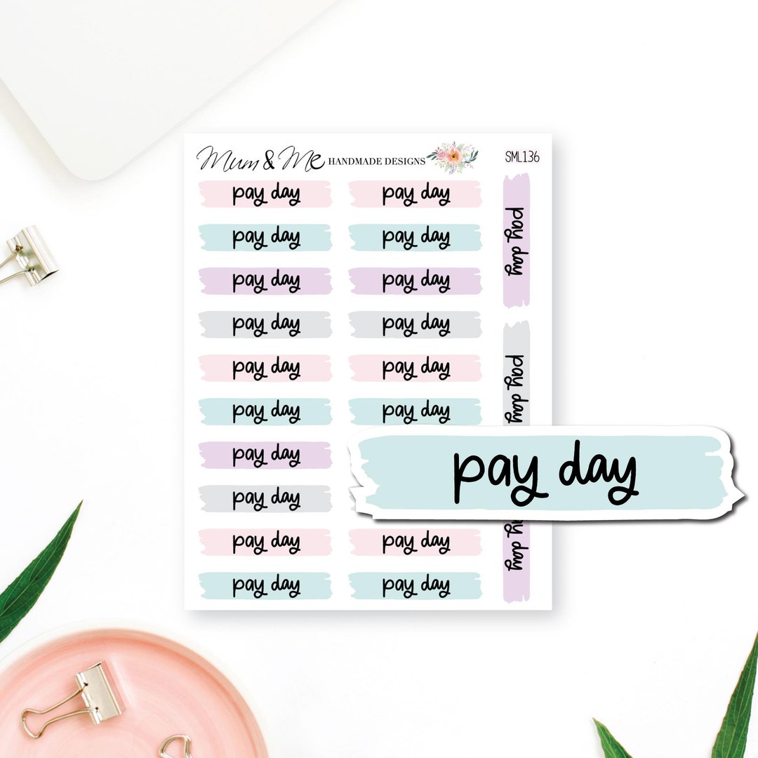 Pay Day Higlighter Planner Stickers, Pay Day Stickers, Erin Condren ...