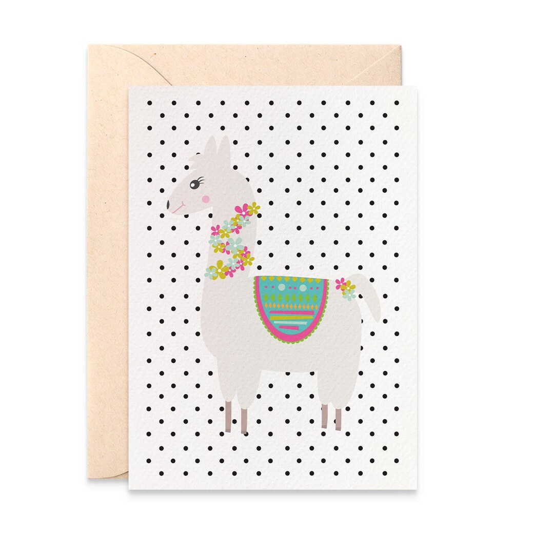 Blank Llama Card, Llama Card, Llama Greeting Card, Blank Card for All ...