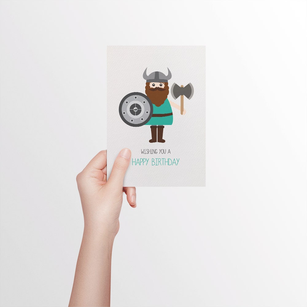 Birthday Card Boy Viking Card Happy Birthday Card Cards for - Etsy ...