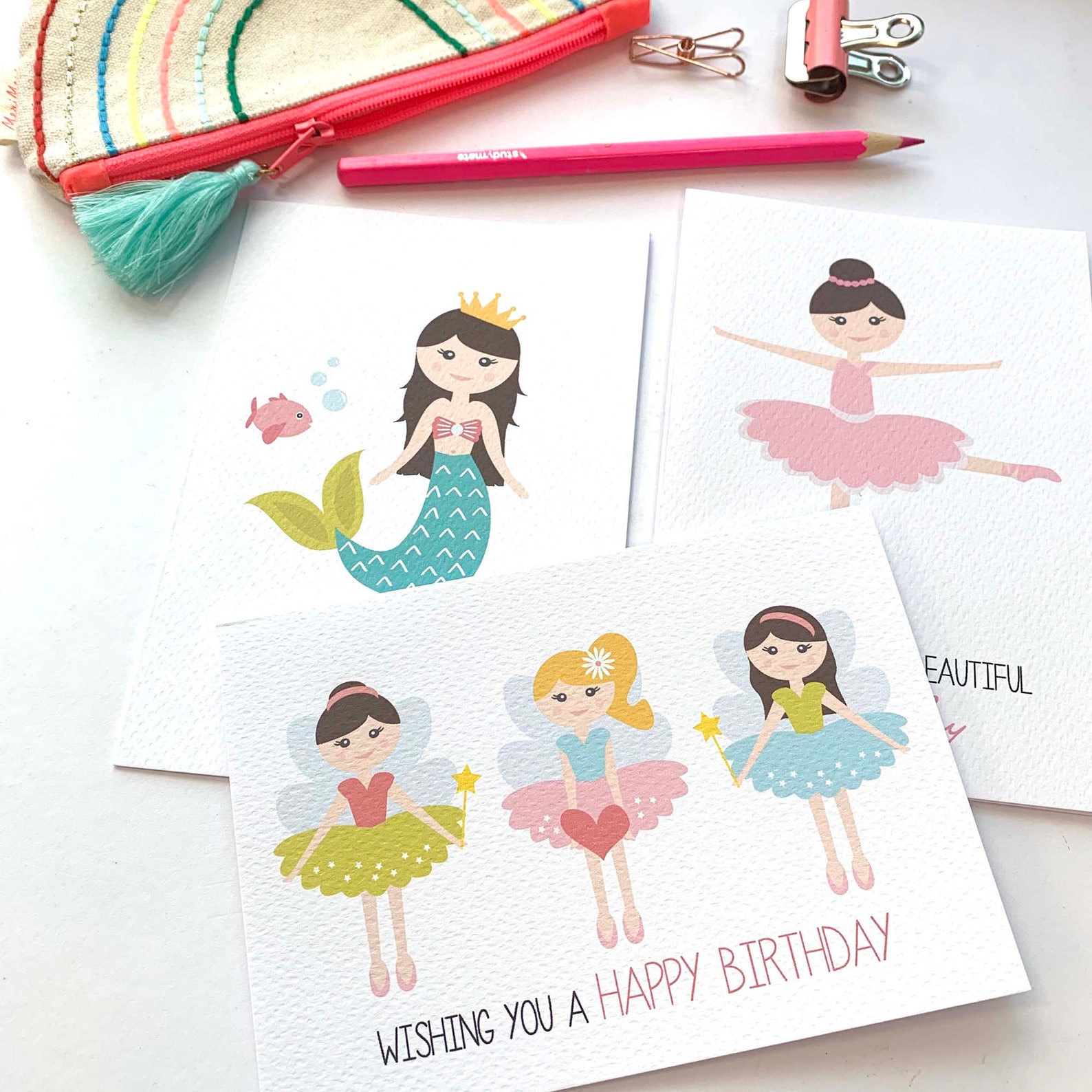 Kids Birthday Card Pack Set of 3 Cards Birthday Cards for | Etsy