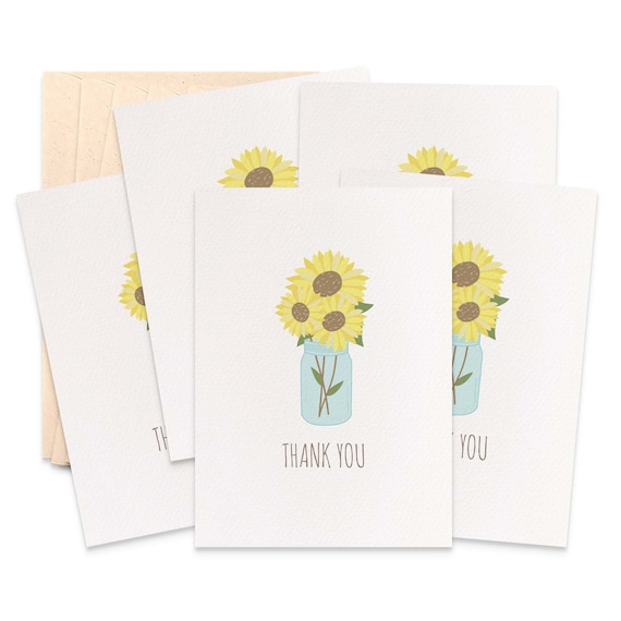 Thank You Card Pack Set of 5 Cards Cards to Sat Thank You | Etsy