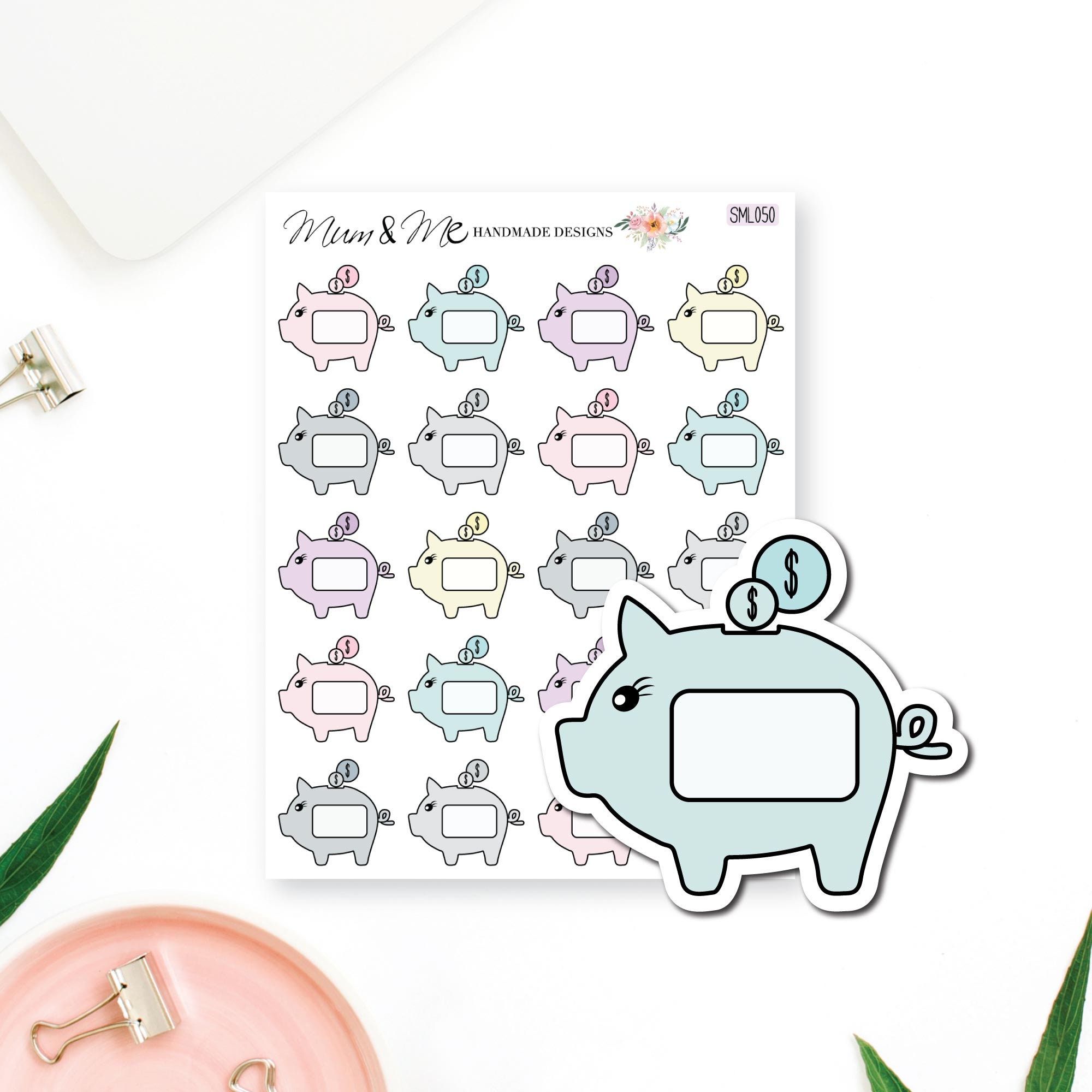 Savings Stickers Savings Tracker Planner Stickers Piggy Bank - Etsy ...