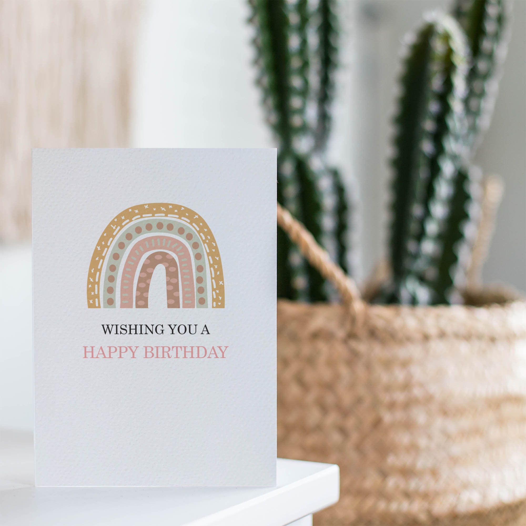 Boho Rainbow Birthday Girl Card Rainbow Card Happy Birthday | Etsy