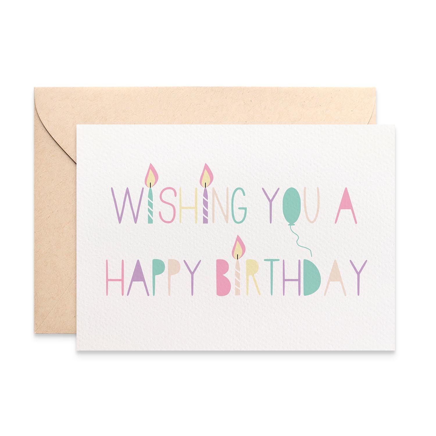 Pastel Birthday Card for Girls, Happy Birthday Card With Pastel Candles ...
